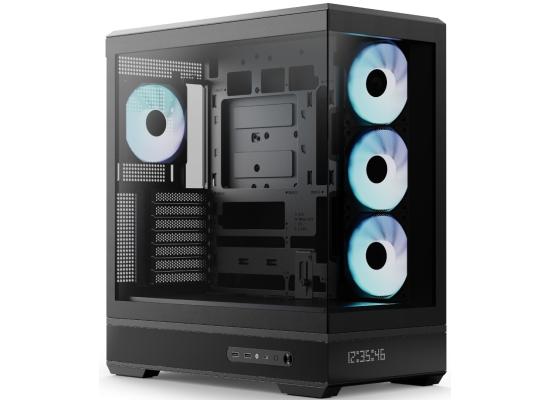 AeroCool P500B DIGI Black ARGB ATX Mid Tower Panoramic Fish Tank Dot ...